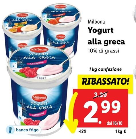 Milbona Yogurt Alla Greca 10 Di Grassi 1 Kg Confezione Offerta Di Lidl