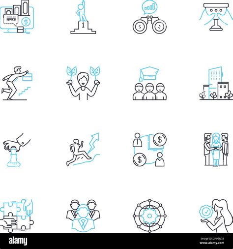 Strategic Ideas Linear Icons Set Innovation Planning Vision