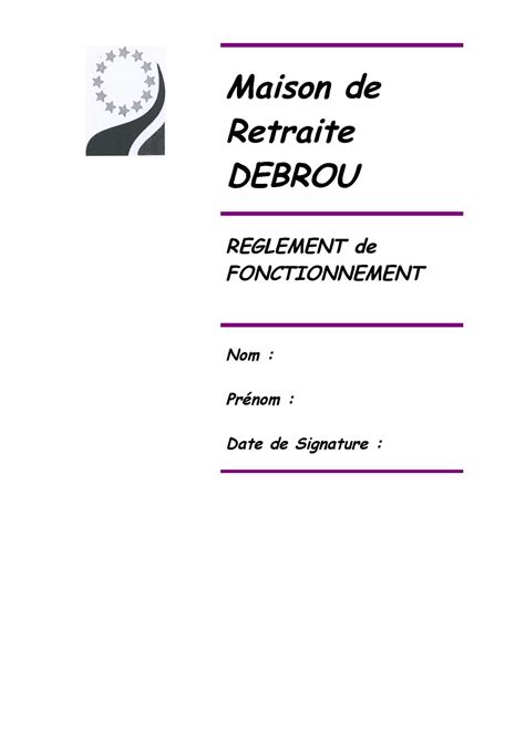 Calaméo EHPAD DEBROU Réglement de fonctionnement 2011