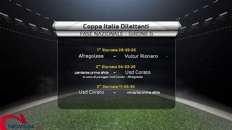 COPPA ITALIA DILETTANTI Corato Sorteggiato Il Calendario Nella Fase