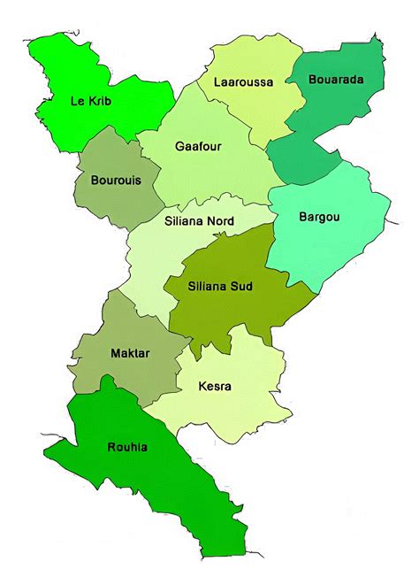 Quelles sont les délégations du gouvernorat de Siliana