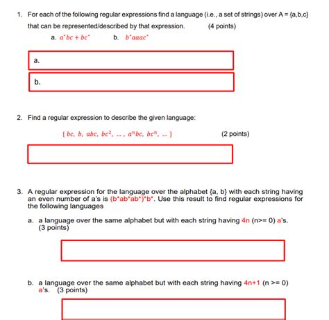 solved 1 for each of the following regular expressions find