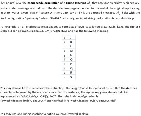 solved 25 points give the pseudocode description of a