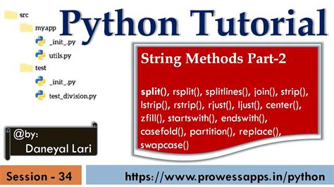 34 python tutorial for beginners string methods part 2 split startswith endswith and