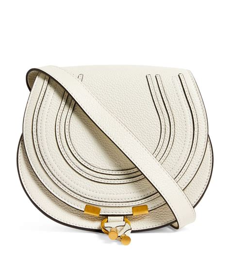Womens Chloé white Small Leather Marcie Saddle Bag Harrods US