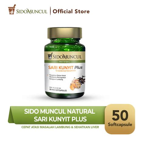 Sido Muncul Natural Sari Kunyit Plus Soft Capsule 50 Kapsul Lazada