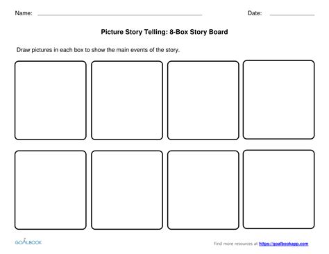 8 Box Printable Storyboard Template Story Mapping Activity Images And