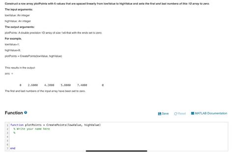 solved construct a row array plotpoints with 6 values that