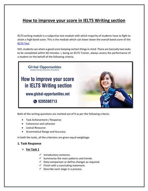 How To Improve Your Score In IELTS Writing Section PDF