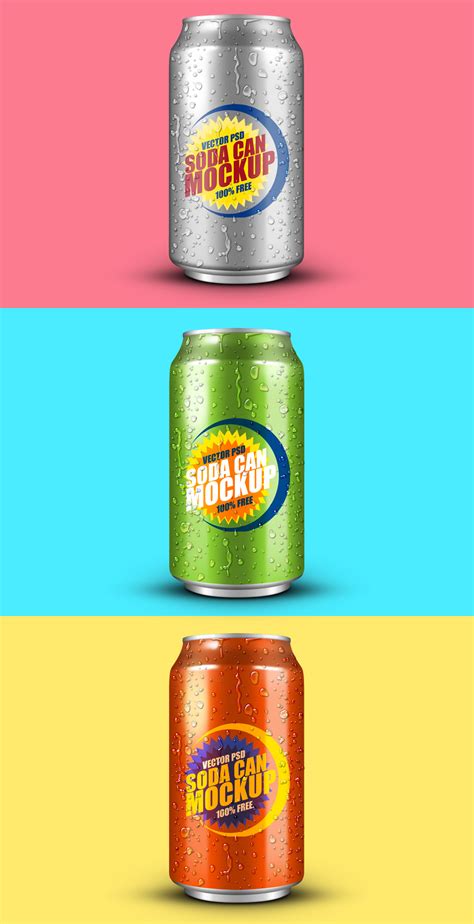 Soft Drink Can PSD Mockup GraphicsFuel