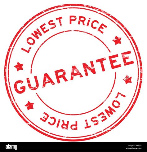 Grunge Red Guarantee Lowest Price Round Rubber Seal Stamp On White