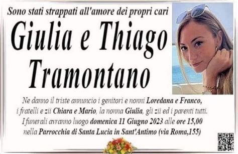 Domani I Funerali Di Giulia Tramontano E Thiago A Sant Antimo