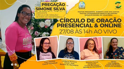 Círculo de Oração Ao Vivo às 14h 27 08 2021 IEADALPE Bomba do