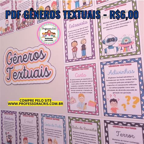 PDF GÊNEROS TEXTUAIS Professora Cris Ensinando carinho