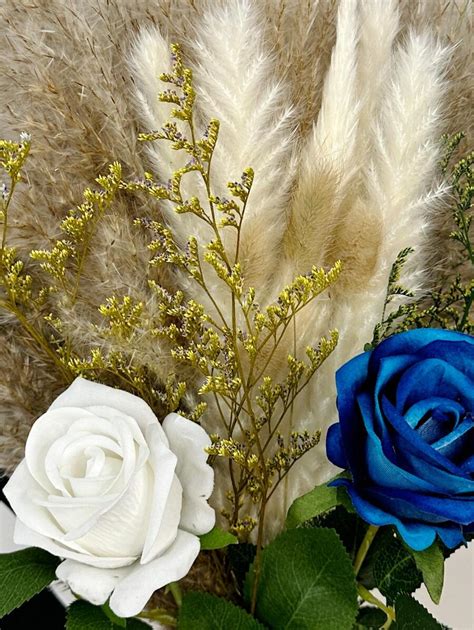 53 pièces Herbe De Pampa Artificielle Brun Blanc Couleur Fleur