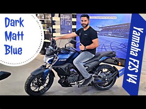 Yamaha FZS V4 Dark Matt Blue Colour All Details Price Features