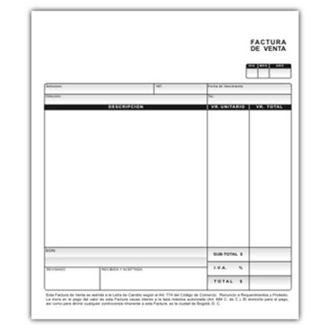 Carta Factura Formato