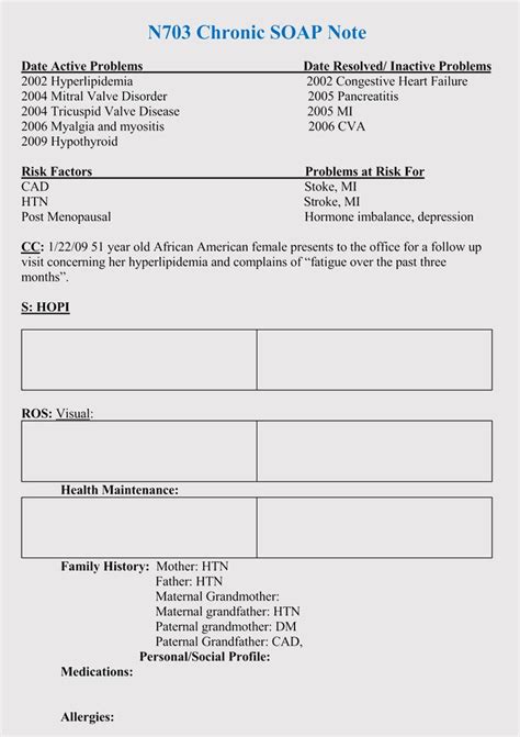 Soap Note Examples Blank Formats Writing Tips For Regarding