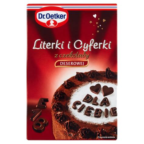 Dr Oetker Literki I Cyferki Z Czekolady Deserowej G Sztuki
