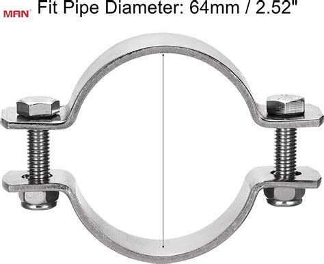 64mm 2 52 Sanitary Stainless Steel Heavy Duty Double Bolt Pipe Clamp