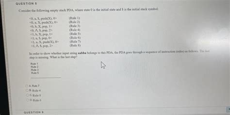 solved question and consider the following empty stack pda