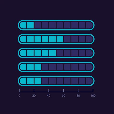 Fragmented Level Infographic Chart Design Template For Dark Theme Five