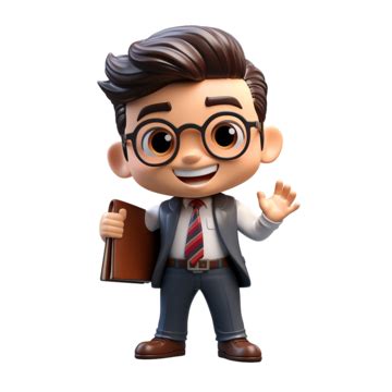 3d Hand Drawn Image Of Teacher Character Holding Flowers On Teachers