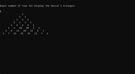 create pascal s triangle in c and languagetechfunda