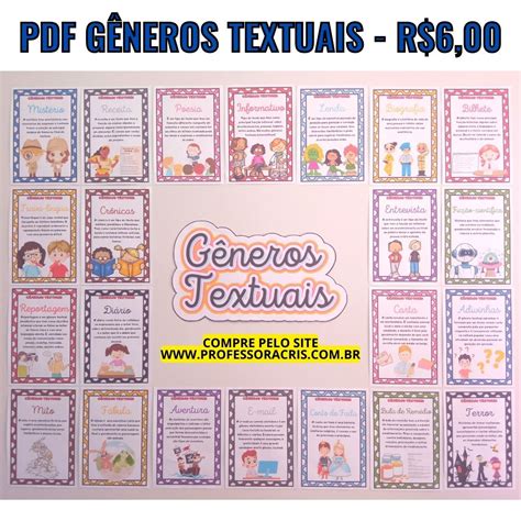 PDF GÊNEROS TEXTUAIS Professora Cris Ensinando carinho
