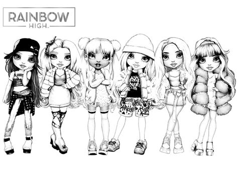 Coloriage Poupées de Rainbow High télécharger et imprimer gratuit sur