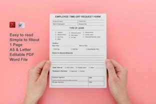 Employee Time Off Request Form Graphic By Watercolortheme Creative