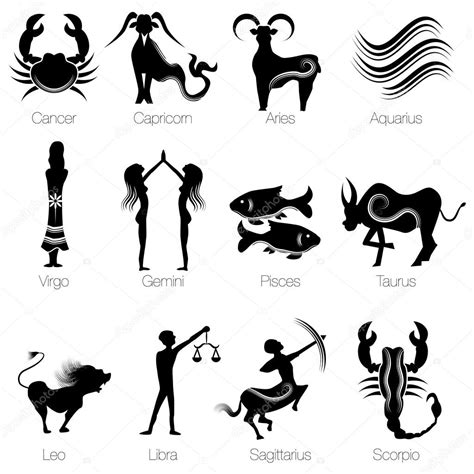 Conjunto de signos del zodíaco vector gráfico vectorial