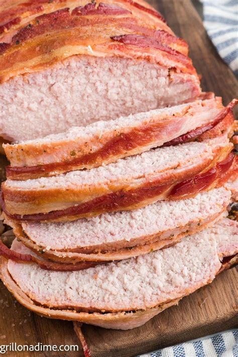 Easy Bacon Wrapped Smoked Pork Loin Grillonadime