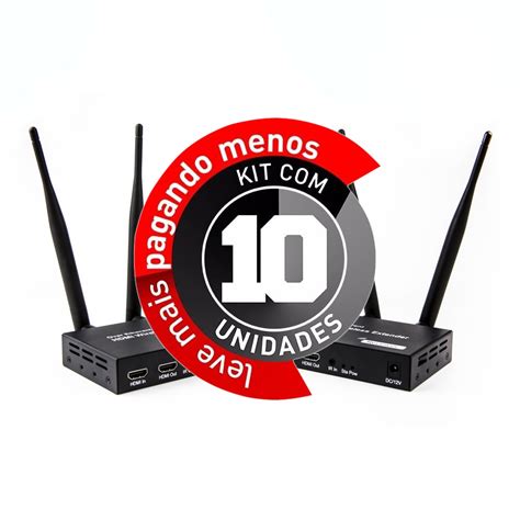Transmissor HDMI Sem Fio WIRELESS 200M Kit 10 DR Music Acessórios