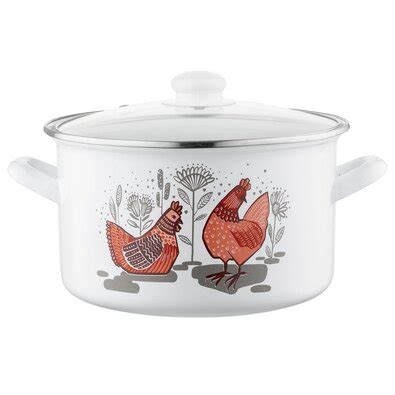 Emalia Pleszew Smaltovaný hrnec s poklicí Rubinka 22 cm 4 7 l 4home