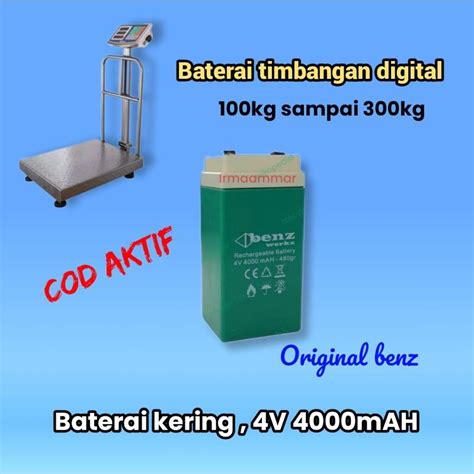 Jual Batrai Timbangan Digital Elektrik 100kg 300kg BENZ Baterai Batre
