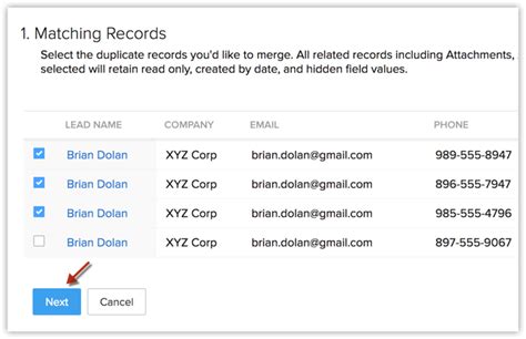 Merging Duplicate Records Online Help Zoho CRM
