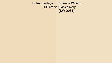 Dulux Heritage CREAM Vs Sherwin Williams Classic Ivory SW 0051 Side