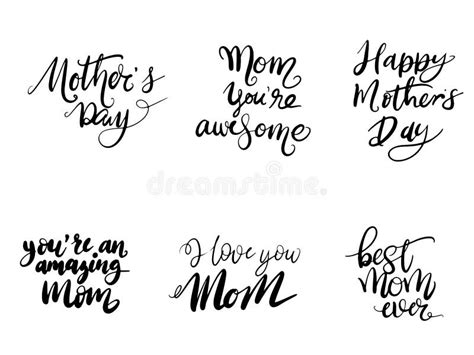 Happy Mothers Day Lettering Design Vector Illustration Handwritten Calligraphy Font Style With