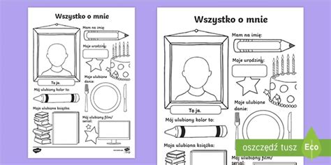 Wszystko O Mnie Karta Pracy Teacher Made