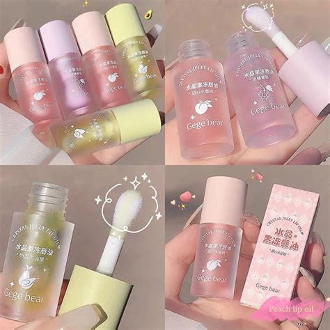Gege Bear Jelly Lip Oil Non Sticky Repair Lip Tint Hydrating Fruit Lip