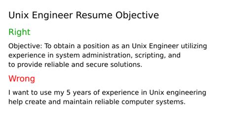 Top Unix Engineer Resume Objective Examples Resumecat