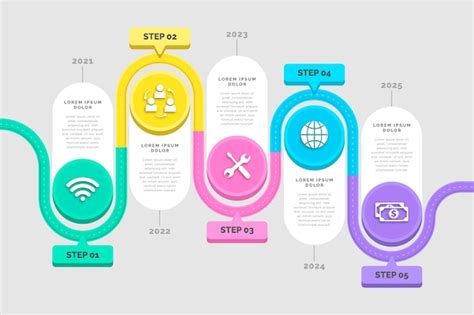 Plantilla De Infograf A De Hoja De Ruta Plana Vector Gratis