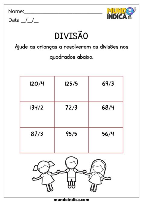 Atividades De Divis O Para Imprimir