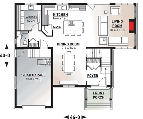 Bed House Plan With Large Laundry Room Dr Architectural