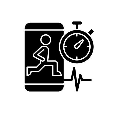 Icono De Glifo Negro De Entrenamiento De Alta Intensidad E Intervalos