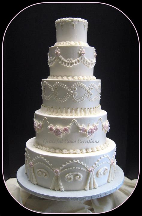 Vintage Ivory Buttercream Wedding Cake Graceful Cake Creations Flickr