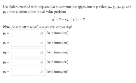 solved use euler s method with step size 0 2 to compute the