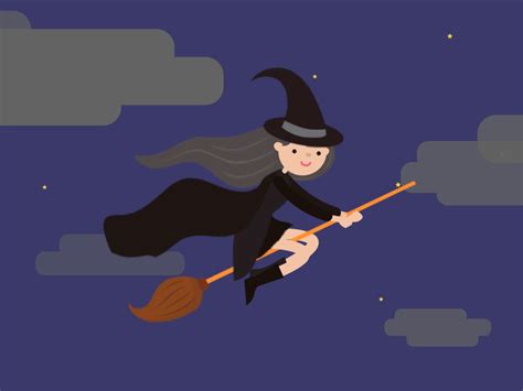 Animated Flying Witch