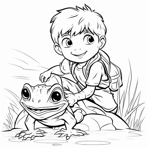 Molch Unterh Lt Sich Mit Frosch Happycoloring Net